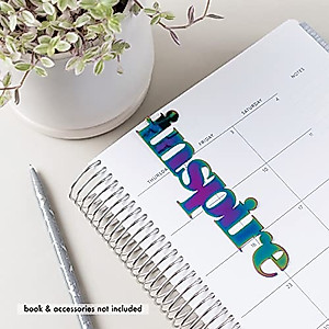 Metal Bookmark - Inspire. 5.4" x 1.6". Holographic Plated Metal. Functional and Fashionable Bookmark. Durable Metal Bookmark & Place Holder by Erin Condren.