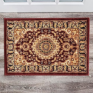 Rug and Decor Area Rug, 2' x 3', Burgundy