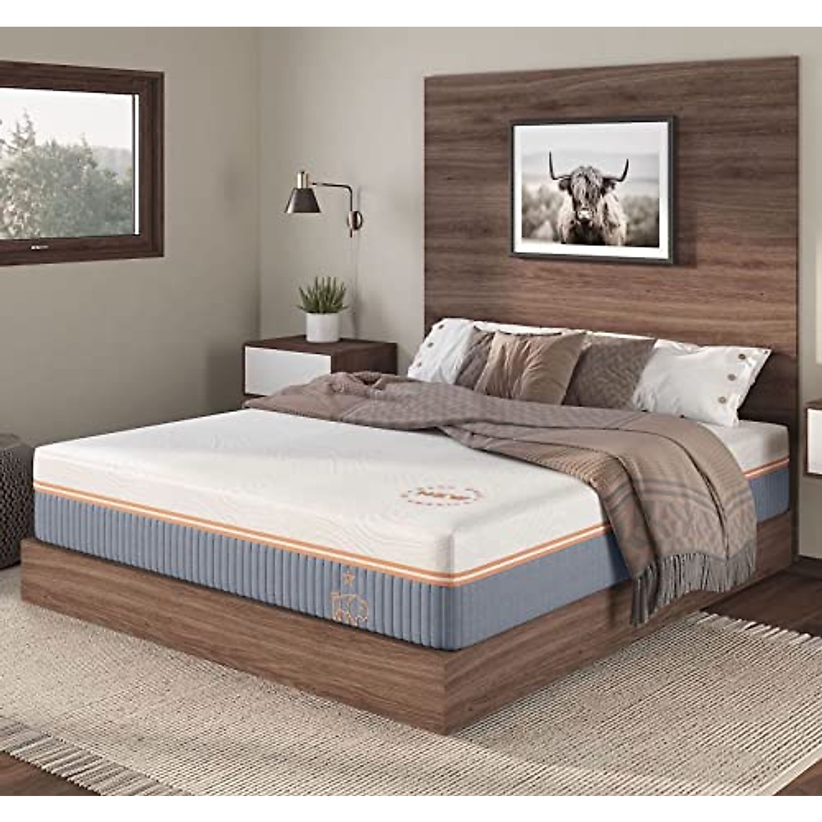 Nest & Wild Mattress Plush 12 Inch | Made in The USA | 100% Fiberglass-Free Cool Touch Cover | Ventilated Memory Foam | Bed in a Box | CertiPUR-US & OEKO-TEX100 Certified Foams (King)