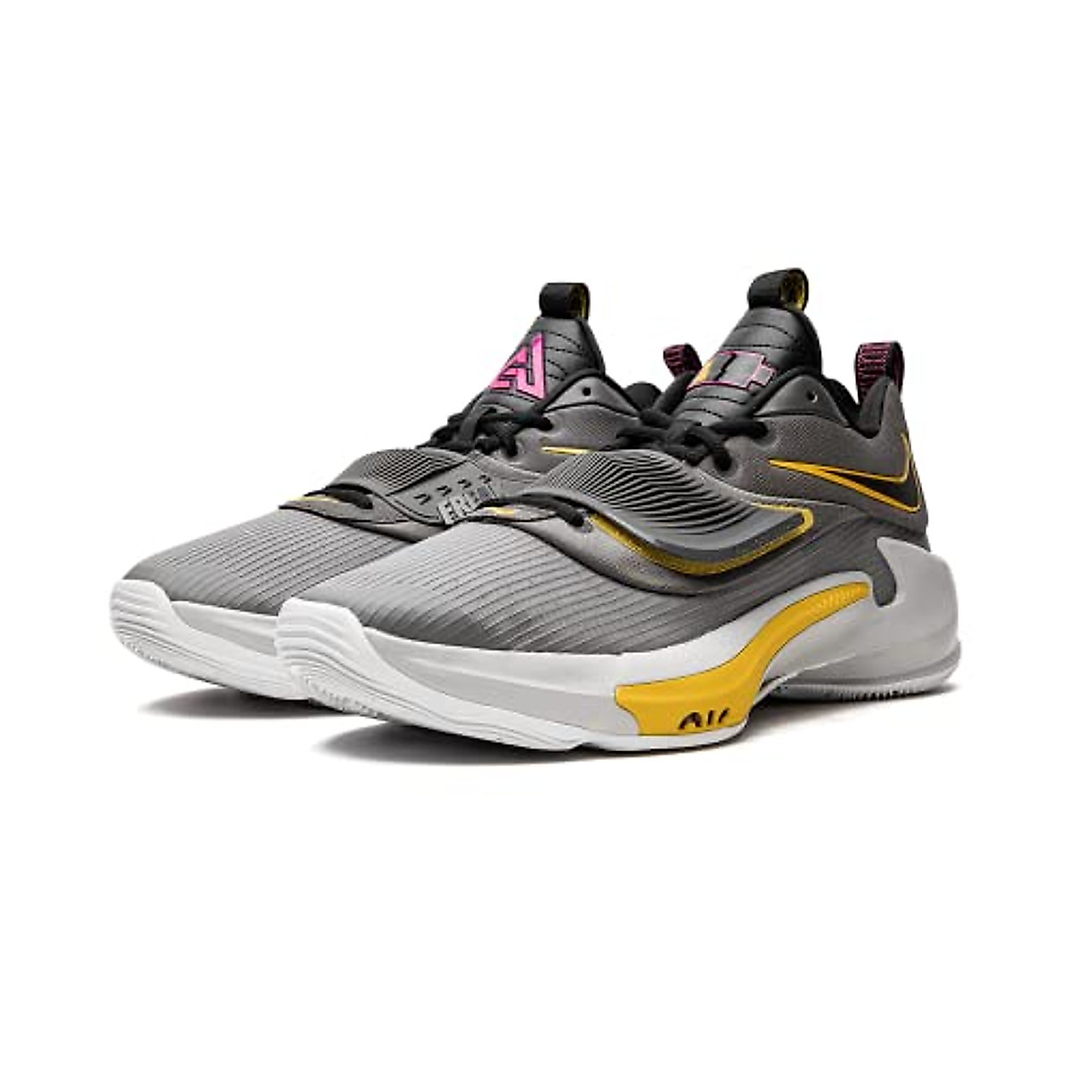 Nike mens Zoom Freak 3 Basketball Trainers Da0694 Shoes, Iron Grey/Black-vivid Sulfur, 8