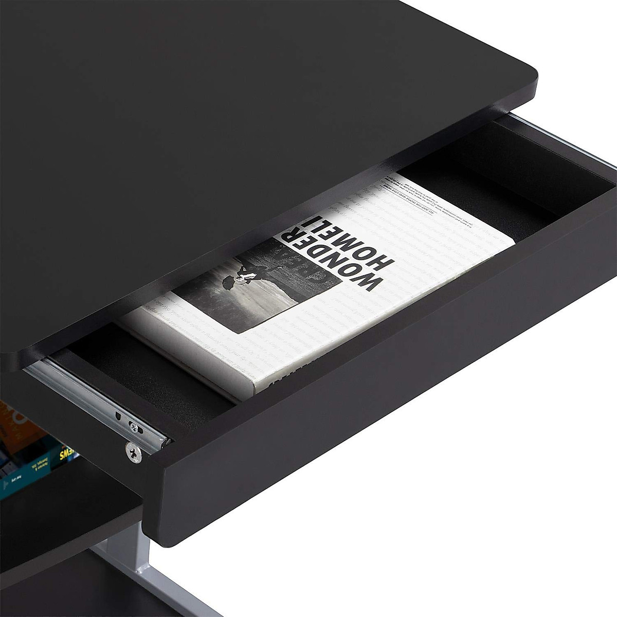 Topeakmart Wheeled Lectern Mobile Presentation Stand Podium w/ 2 Brake Casters, Storage Shelf, Edge Stopper