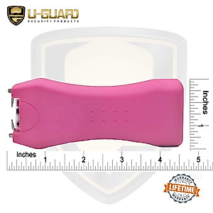 Pocket Stun Gun Flashlight Pepper Spray Kit. Includes Mini Stun Gun Flashlight & .5 oz Keychain OC CS Self Defense Spray. Powerful Weapons Compact Mini Stun Gun for Women or Men. (Pink)