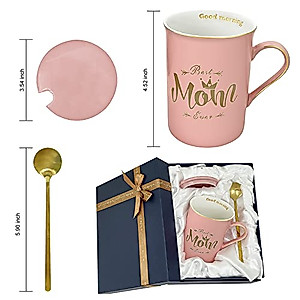 Gifts for Mom, EJTILAI Mom Gifts Birthday Gifts for Mom from Daughter Son, Mothers Day Christmas Day Gifts for Mom, 12 Oz Coffee Mug with Exquisite Box Packing Spoon, cup lids and greeting cards