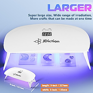 JDiction UV Light for Resin, Super Large UV Resin Light with LED Display Screen, Higher Power Lightweight Portable UV Lamp for UV Resin, Jewelry Making, Craft and Decoration