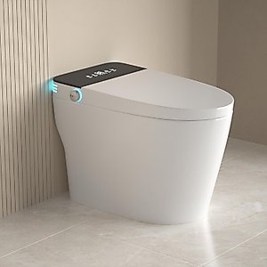 Smart Toilet with Bidet Built In, Foot Sensor Operation, Elongated Tankless Toilet with Automatic Flush, Dual Flush, Heated Bidet Seat for Bathrooms (TC-02 PRO)