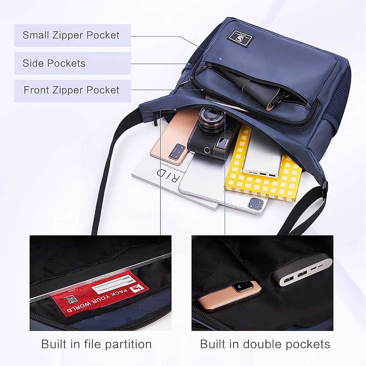 OIWAS Messenger Bag for Ladies Medium Size - RFID Blocking Pocket Anti Theft Crossbody Bag Lightweight Travel Daypack Purse fits 9.7 Inch Satchel Multi Compartments Handbag