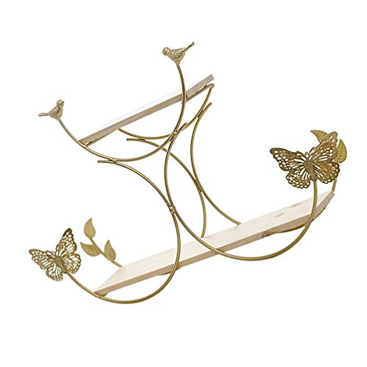 Cabilock Floating Shelves Wall Mounted Decorative Butterfly Bird Wire Floating Wall Shelf for Bedroom Living Room Office