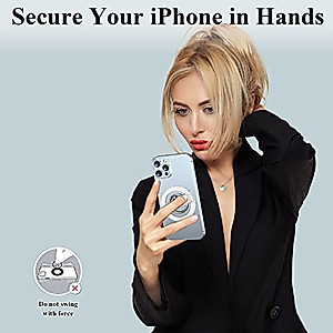 LDSXAY Universal MagSafe Ring 2 Pack + Magnetic Ring Holder, Magnetic Phone Grip for MagSafe Accessories 360° Adjustable Kickstand for iPhone 13 12 Pro Max/Pro/Mini - White