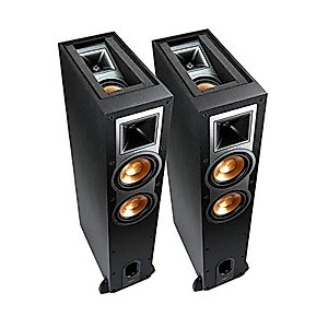Klipsch Reference R-26FA Floorstanding Speaker, Black, Pair (Renewed)