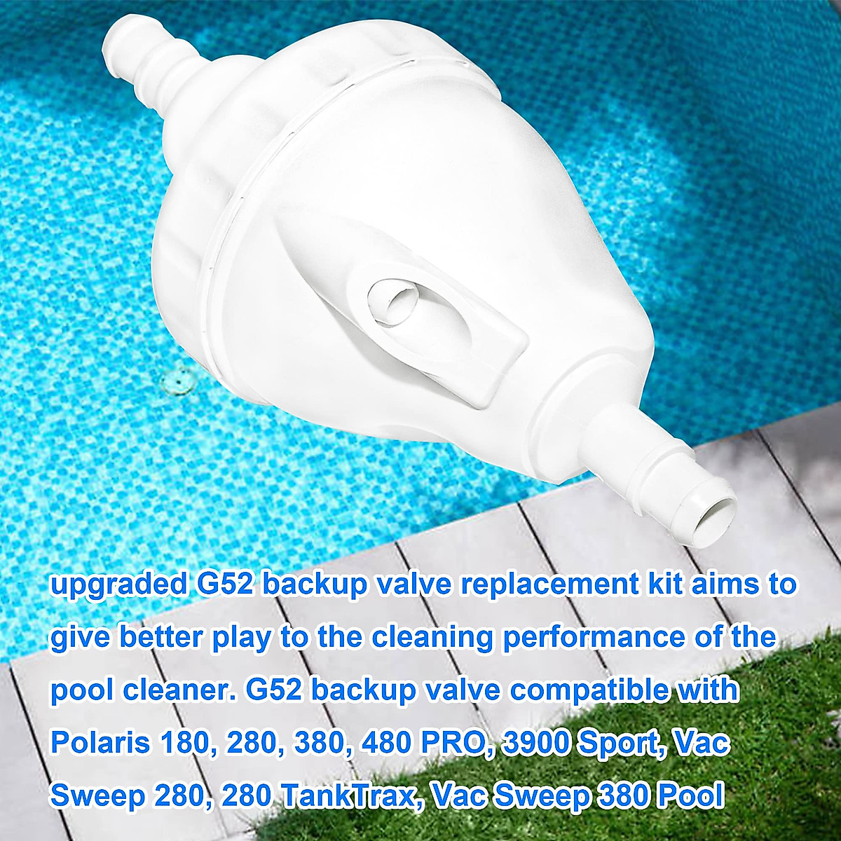Upgraded G52 Polaris Backup Valve Replacement Kit fit for Po-laris 180, 280, 380, 480, 3900 Pool Cleaners