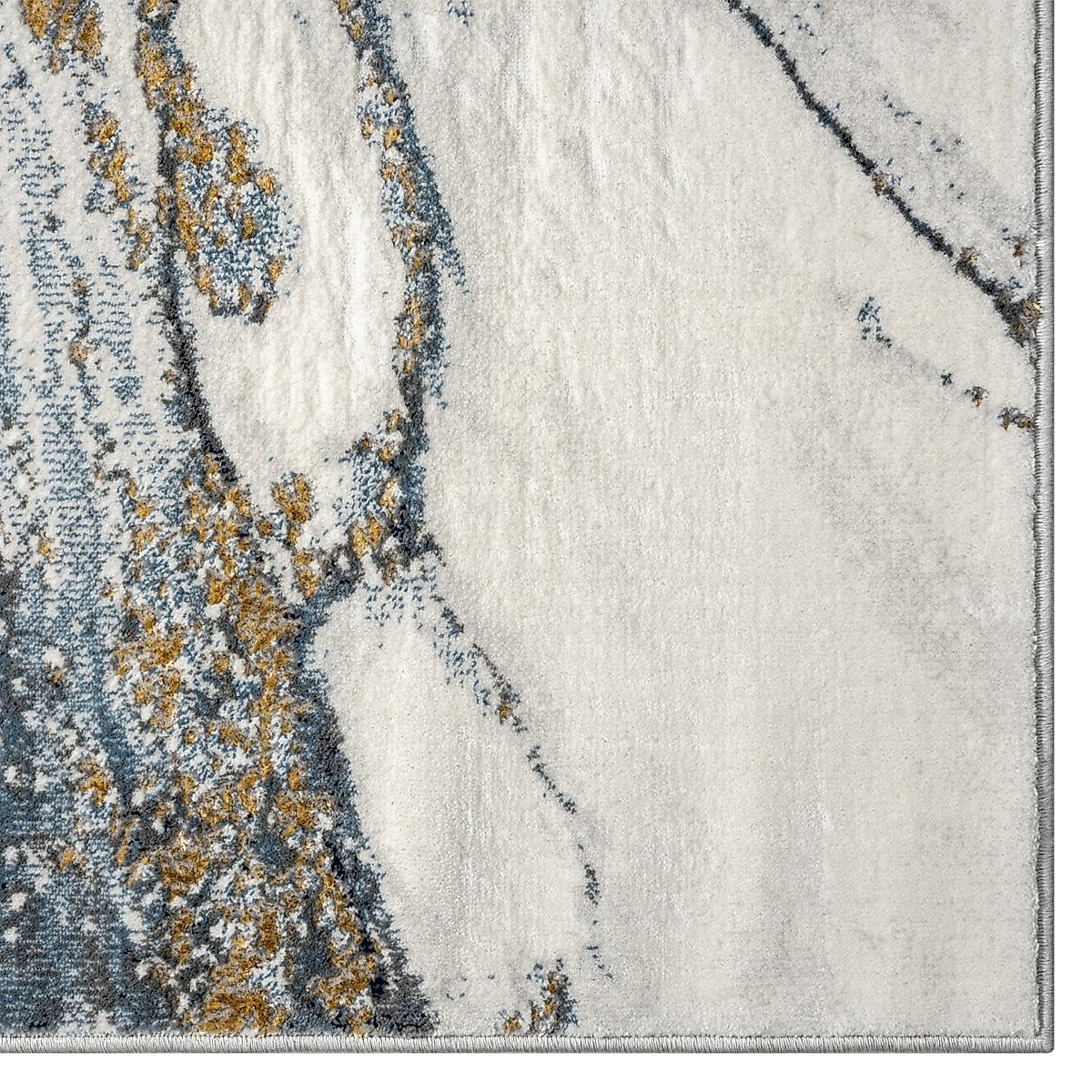 LUXE WEAVERS Marble Effect Abstract Blue 8x10 Area Rug