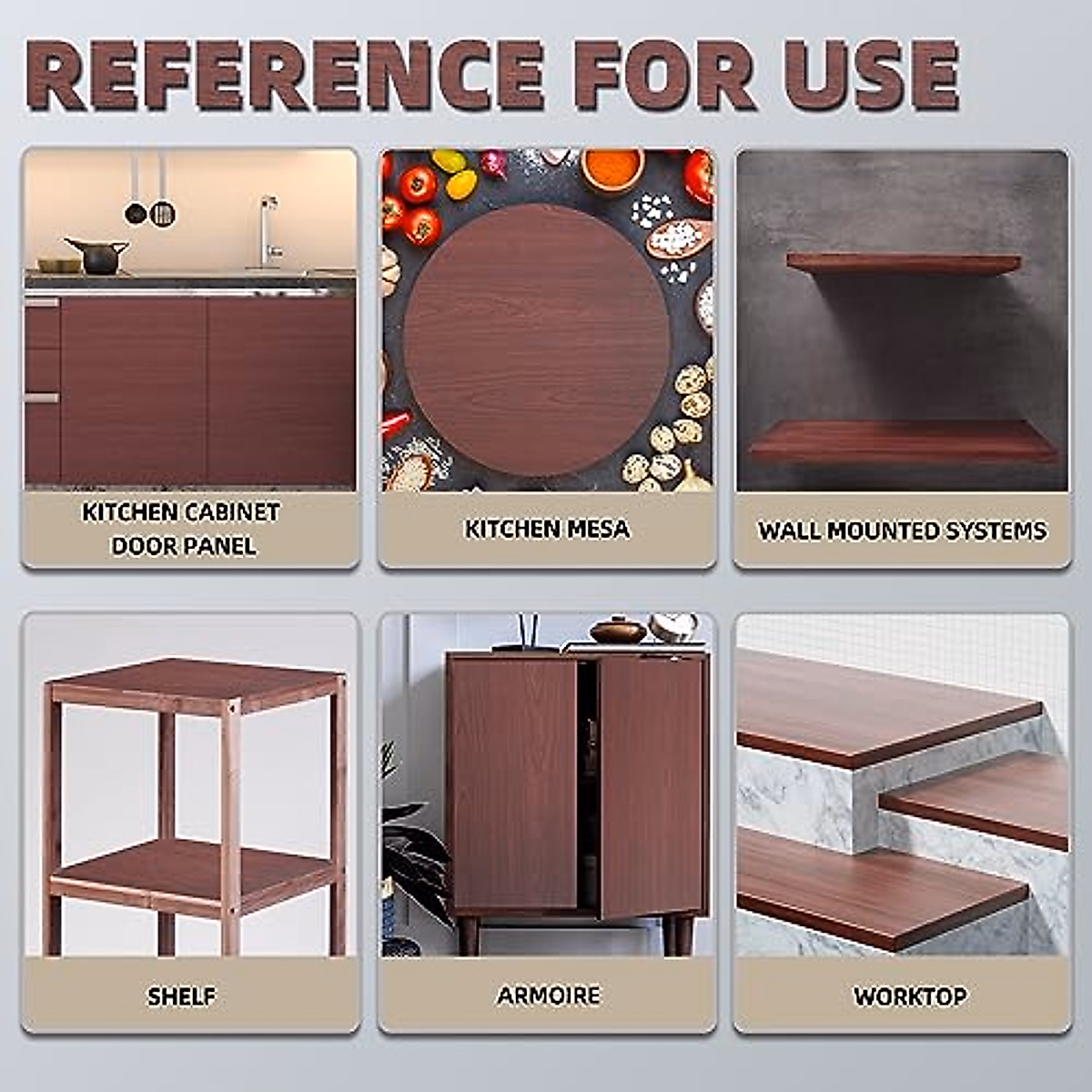 ZYJT Cherry Wood Veneer, 3D Texture Laminate 24" x 48" Non Glued Flexible Durable PVC Wood Veneer Sheets Panels for DIY Table Cabinet Furniture Decorative