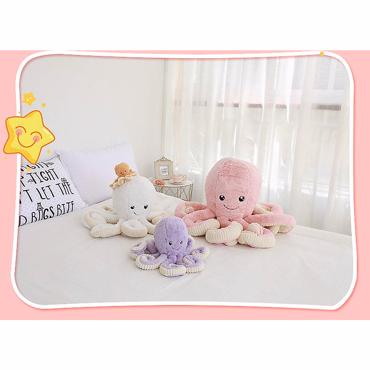 YYFRIEND Cute Cartoon Plush Toy Simulation Octopus Toy Sleeping Pillow