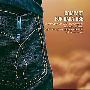 OKNIFE Drever Pocket knife for Men, Folding Knife with Clip and G10 handle for Outdoor, Camping, Hiking