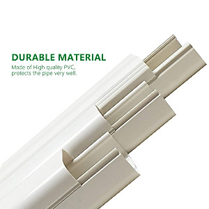 Forestchill 4in 7.5ft Decorative PVC Line Set Cover Kit for Ductless Mini Split Air Conditioner, Central AC and Heat Pump Systems