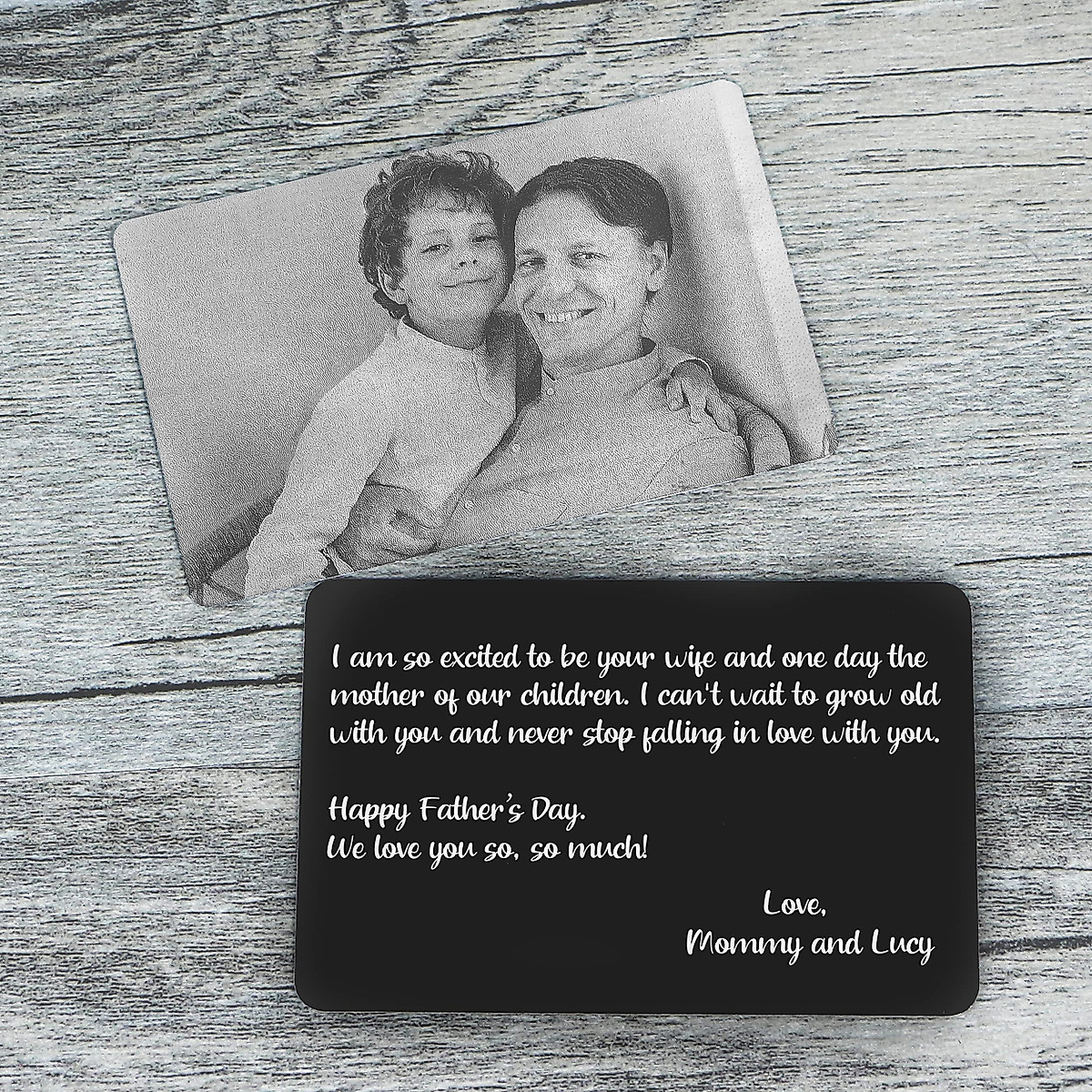 KWOOD Personalized Custom Metal Wallet Card - Custom Stainless Steel Wallets Card Photos And Text - Best Dad Wallet Card Father's Day Birthday Gifts