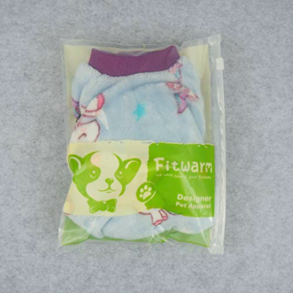 Fitwarm Unicorn Pet Clothes for Dog Pajamas Coat Cat PJS Jumpsuit Soft Velvet Purple Large