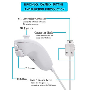 ZeroStory 2 Packs Wireless Controller and Nunchuck for Wii and Wii U Console, Gamepad with Silicone Case and Wrist Strap (Black and White)