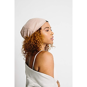 Grace Eleyae Women's Sleep Cap Slap Silky Sleeping Stylish Beanie Hat Premium Quality Head Cover for Curly Hair Soft & Smooth (Walnut)