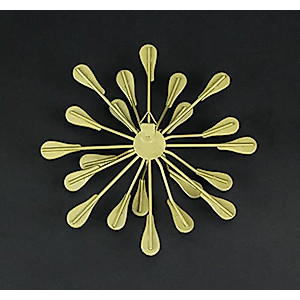 Set of 3 Gold Finish Teardrop Crystal Jeweled Rhinestone Starburst Metal Wall Hangings Art Decorative Home Decor 6, 9, 12 Inches in Diameter