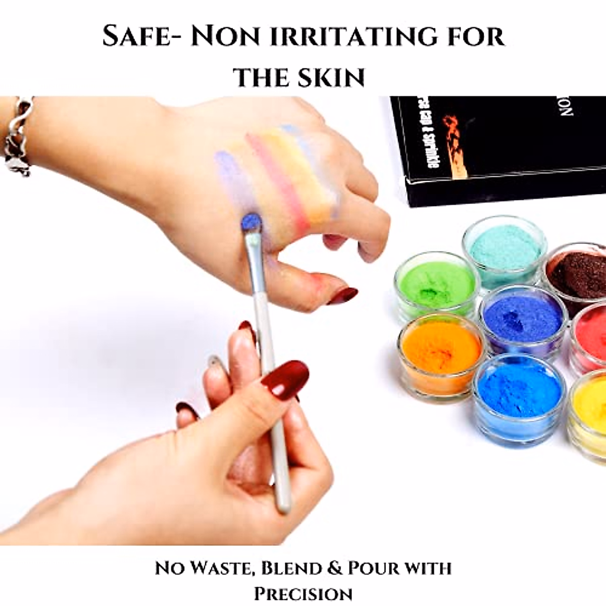 FINOCLAY Mica Powder in Jars Sealed Set for Epoxy Resin,52 Colors Mica Pigment Powder for Lip Gloss, Soap Making, Slime, Nail Art, Bath Bombs. Cosmetic Grade Color Pigment Powder kit