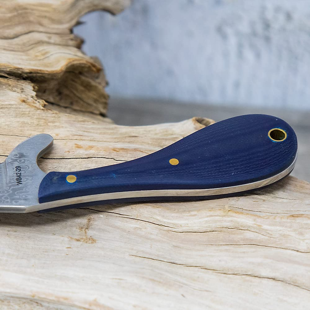 WHISKEY BENT HAT CO. Bullcutter Fixed Blade Knife 440C Stainless Steel 6" Blade w/Leather Sheath (Nightfall)