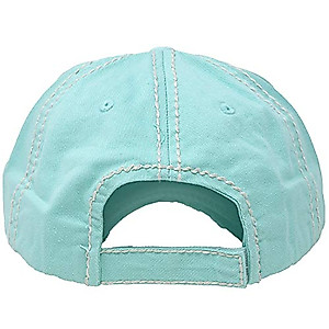 Funky Junque Distressed Baseball Cap Vintage Dad Hat - Mama Bear Lace (Mint)