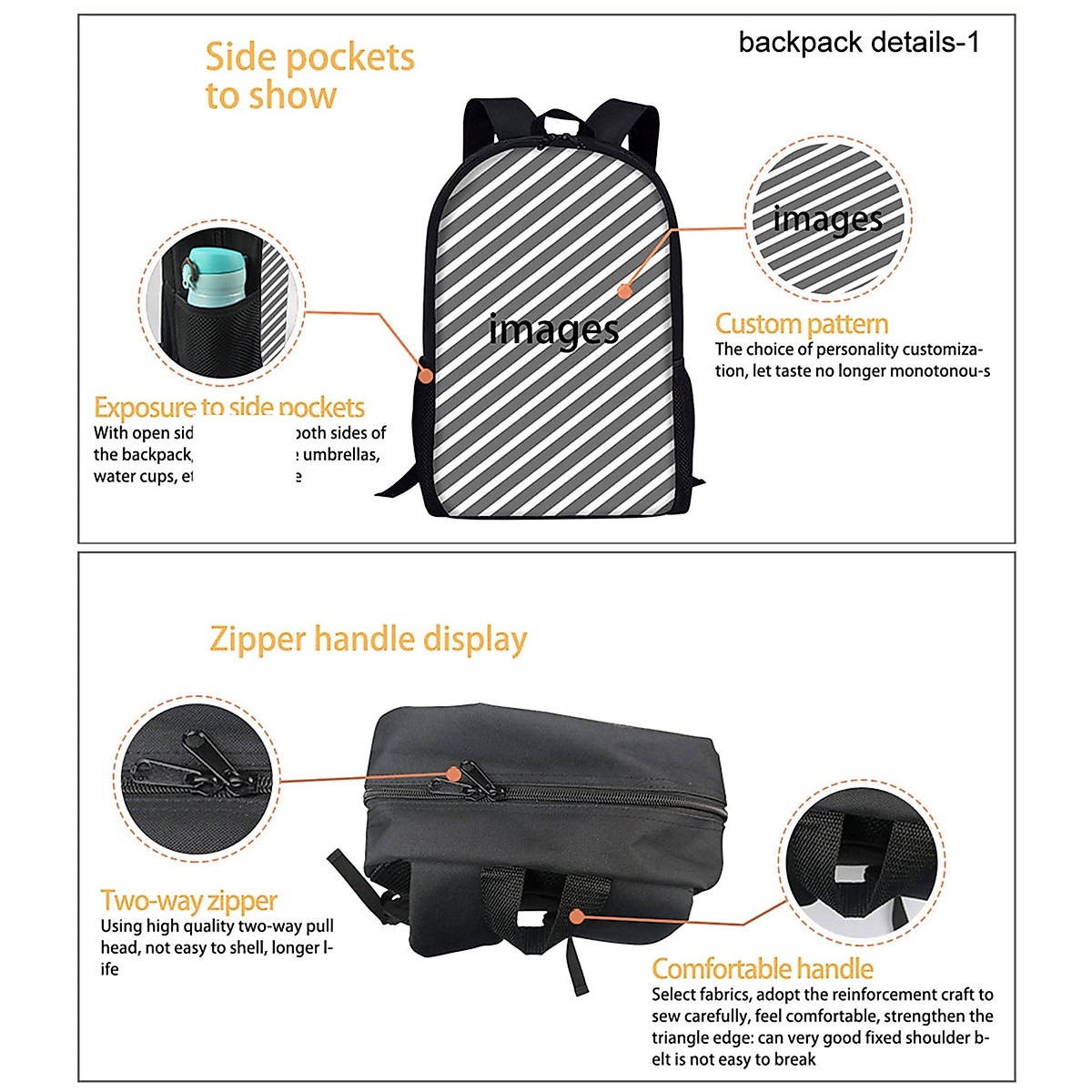 Belidome Backpack Rucksack Daypack+ Water Bottle Sleeve Cover, 2 Piece, Just A Girl Who Loves Sloths