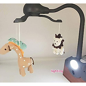 CUTIE PUMPKIN Baby Music Mobile for Crib Playpen with Nursy Lights,Relaxing Music and Natural Sounds. Includes Light Projector with Stars and Shapes. Newborn Nursery Toys with Cradle Vibration. (Grey)