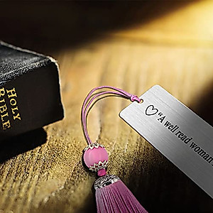 YUWANTR A Well Read Woman is A Dangerous Creature Metal Bookmark Book Lover Gifts for Women Teens Students Friends Bookworm Readers Christian Religious Gifts for Women Men