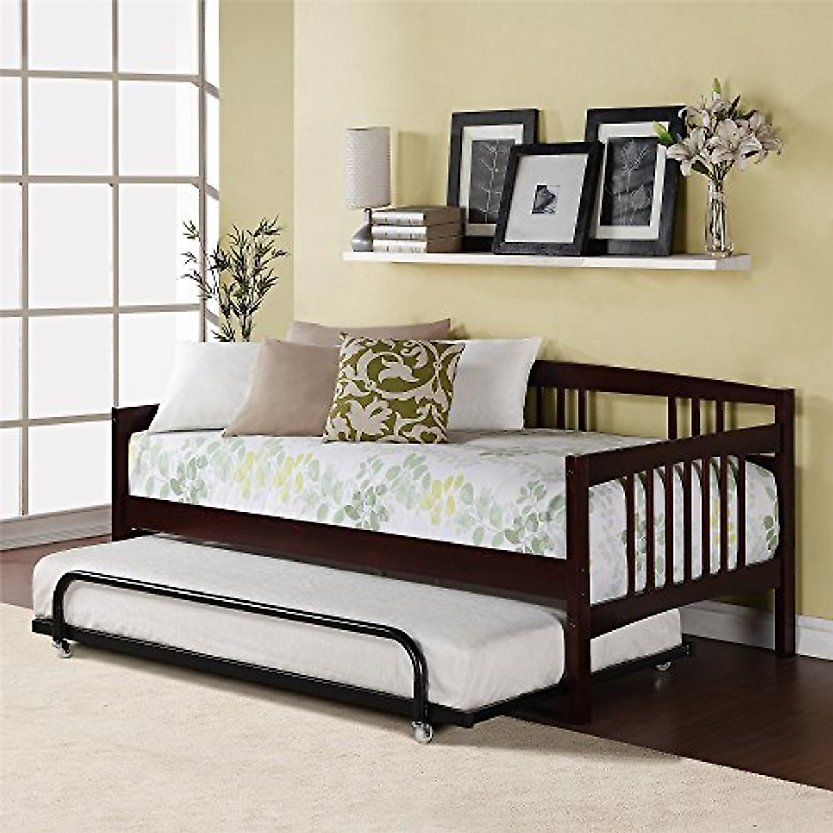 DHP Kaybed Solid Wood Twin Espresso Contemporary Bed Frame