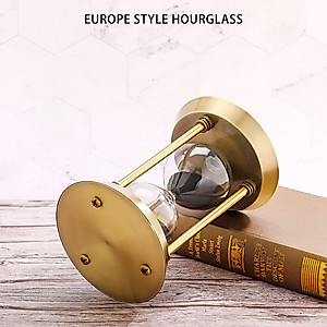 SuLiao 1 Minute Sand Timer Hourglass,Small Brass Sand Clock 1 Min, Retro Black Sand Watch,Vintage Reloj De Arena 1 Min, Metal Unique Hour Glass Sandglass for Office Desk Home Gifts Kitchen Decorative