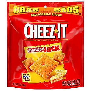 Cheez-It, Baked Snack Cheese Crackers, Cheddar Jack, 7oz (Pack of 6)
