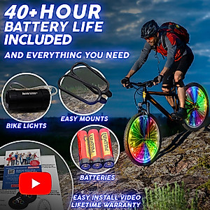Activ Life Bicycle Lights (1 Tire, Color-Changing) Fun Summer Accessories for Cool Beach Cruisers, Top Mountain, BMX Trick, Road, Recumbent, Commuting, Tandem, Best Kids & Folding Bike Wheel Lights
