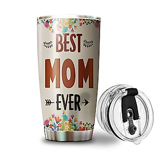 LPVLUX Best Mom Ever Tumbler Mom Tumbler with Lid Double Wall Tumbler Stainless Steel 20oz Travel Coffee Mug You Are A Really Great Mom