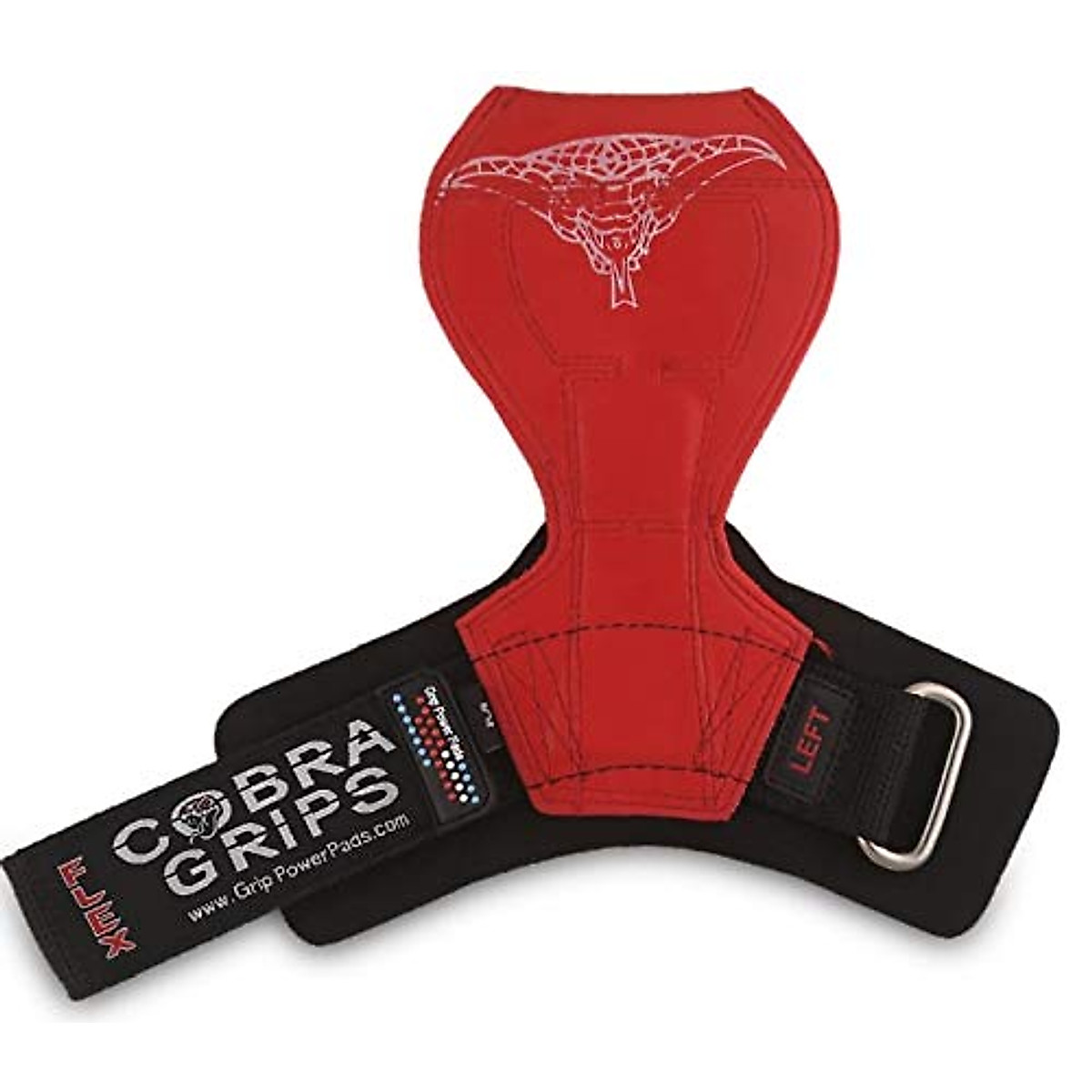 2018 Cobra Grips Flex Model Weight Lifting Gloves Heavy Duty Straps Alternative Power Lifting Hooks Best for Deadlifts with Padded Wrist Wrap Support Bodybuilding (Medium, Red Rubber)