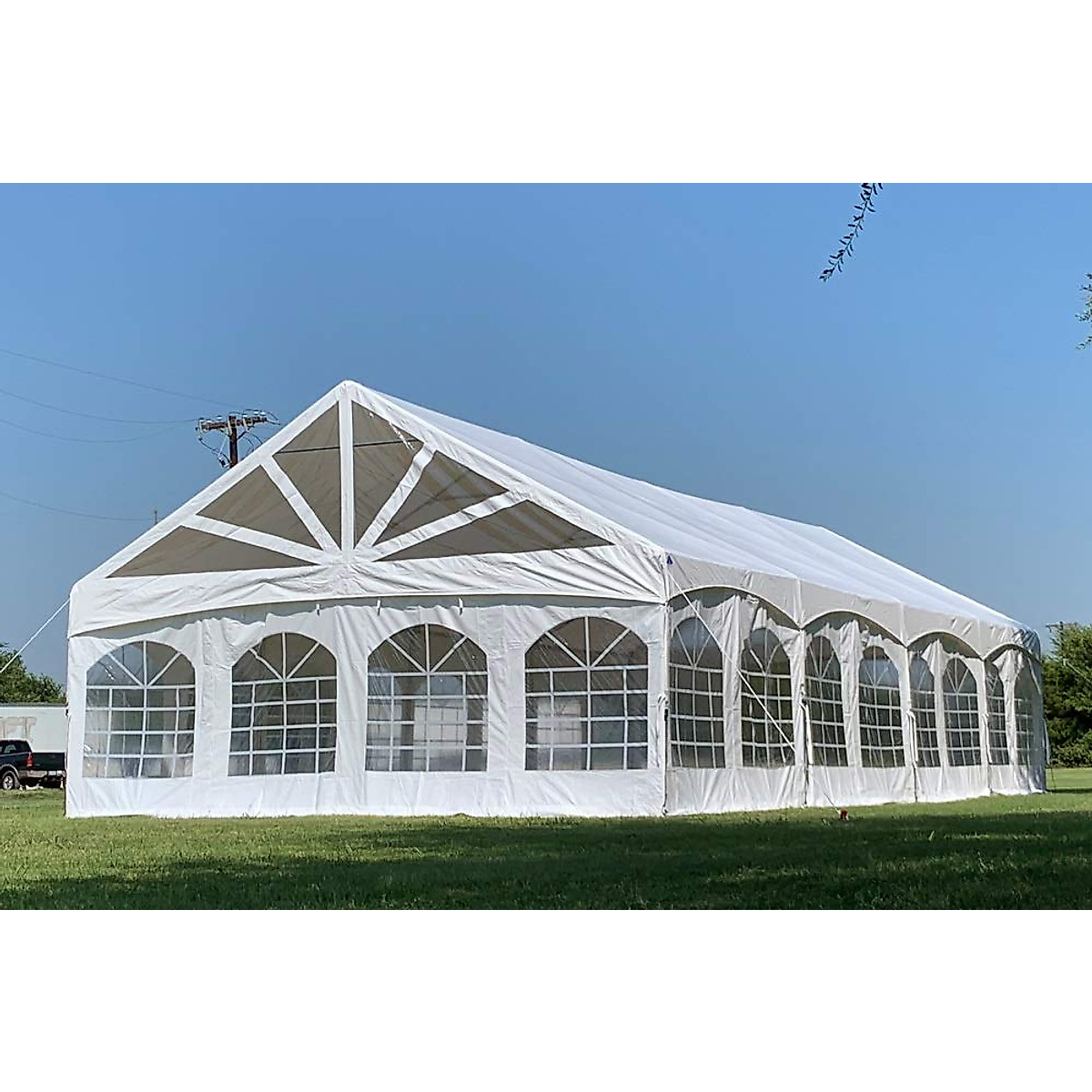 DELTA 40'x20' PVC Marquee Tents for Parties, Large Party Tent, Outdoor Wedding Tent, Heavy Duty Fire Retardard Waterproof Canopy, Carpas para Fiestas,Outdoor Event + 7 Storage Bags