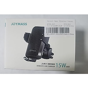 Wireless Car Charger, JOYMASS 15W Fast Charging Auto Clamping Car Charger Cell Phone Holder Mount Vent for iPhone 15 14 13 12 Mini Pro Max 11 XR XS X, Samsung Galaxy S23 Ultra S22 S21+ Note 20, etc