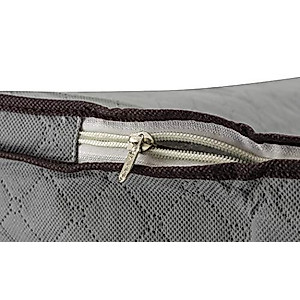 Eternal Living Blanket Storage Bags Set of 4 with Zipper & Window, Large Capacity Breathable Clothes Bag Organizer for Comforters, Blankets, Bedding - Handles and 4 Packs (Grey)