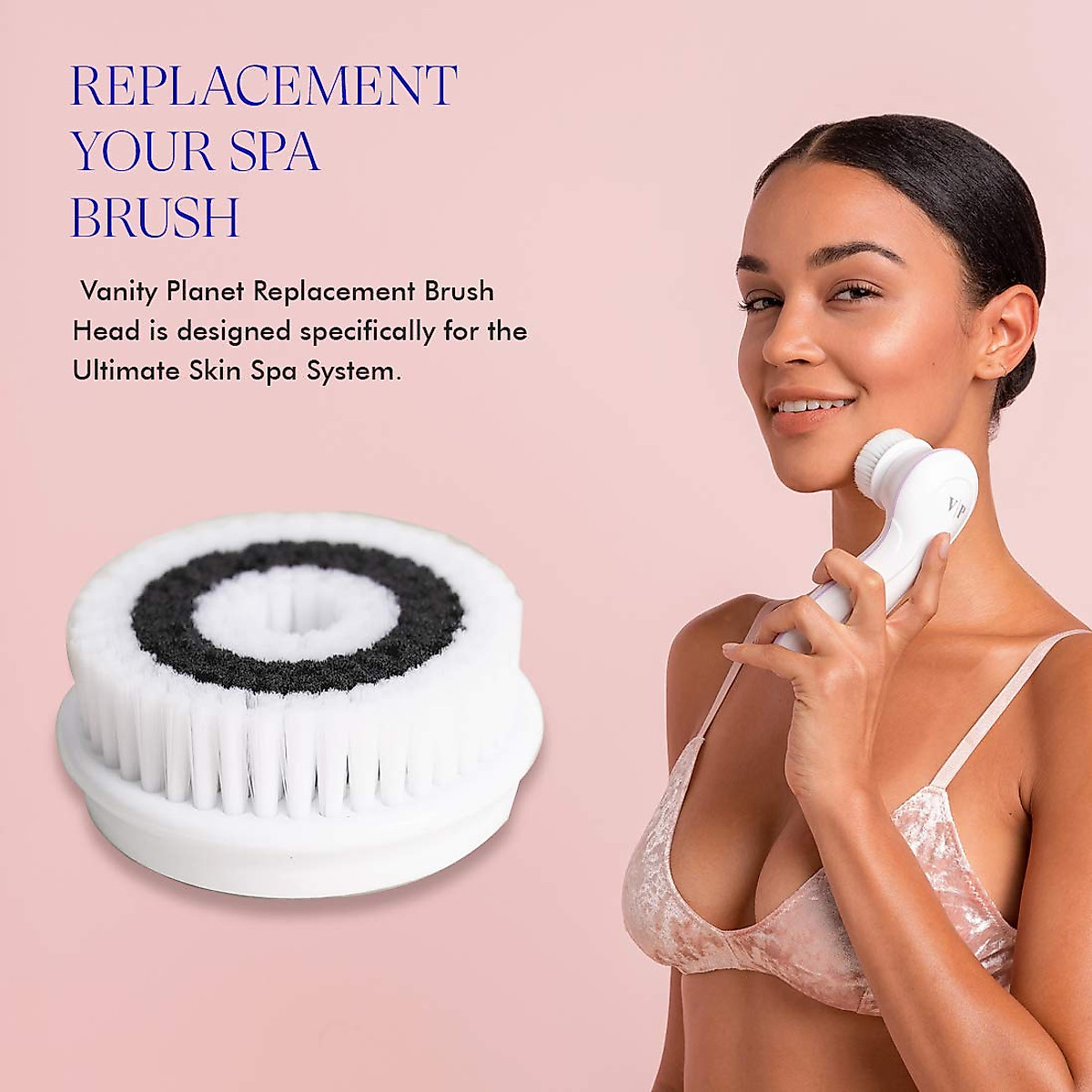 Vanity Planet Replacement Brush Head for Ultimate Skin Spa and Raedia, Exfoliating Brush, Water Resistant, Ultrasoft