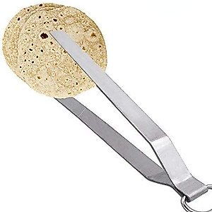 Set Of 2 Stainless Steel Roasting Net With Stainless Steel Tong Cooking Rack For Papad/Khakhra Baking Roti and Parathas Indian Kitchen Accessories Wire Roasting Net - (Black)