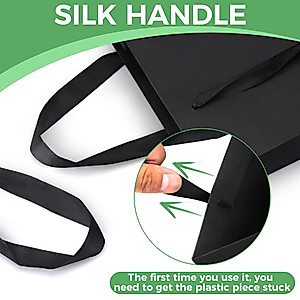 PrimeSign Black Gift Bags With Handles: 8x5x10 Inch 30 Pack Kraft Paper Gags Medium Matte For Party Business Groomsmen Favor Graduation Fathers Day