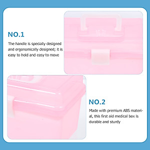 2pcs Capacity Medicine Storage Case Compartment Box Handle Organizer Box Dormitory Multipurpose Storage Crafts Sewing Tools
