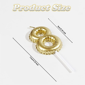ZHIHUI Gold Number Birthday Candles Decorations, Gold Number 2 Candles Cake Topper, Balloon Shaped Golden Digital Candle Candles for Birthday Party Wedding Anniversary Celebration Supplies