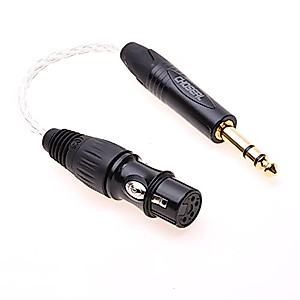 GAGACOCC 8 Cores Braid Pcocc Silver Plated Cable 1/4 6.35mm Male to 4-pin XLR Female Balanced Cable Hi-end Headphone Audio Adapter