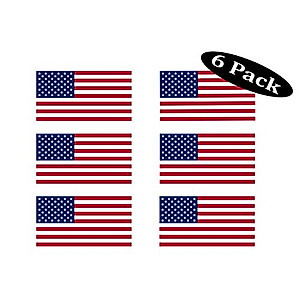 Rogue River Tactical Pack of 6 USA Flag Stickers United States Work Hard Hat Biker Helmet Stickers Decals Toolbox 1x 2