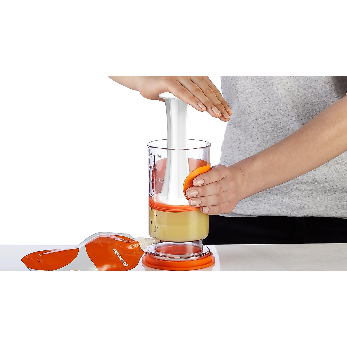 Squooshi Filling Station Baby Food Pouch Maker/Filler + 12 Large 5 oz Pouches for semi-Solid Foods