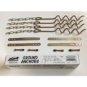 XDP Recreation 70113 Swing Set, Trampoline, & Patio Furniture Metal Ground Anchor Kit Hardware,Bronze