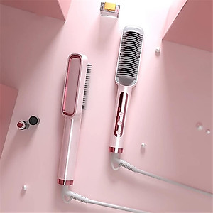 PATINS Electric Hair Straightening Comb Professional Heated Comb Wet Dry Use Hair Straightener Anti-scalding Hair Straight Curling