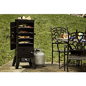 Cuisinart COS-244 Vertical Propane Smoker with Temperature & Smoke Control, Four Removable Shelves, 36", Black